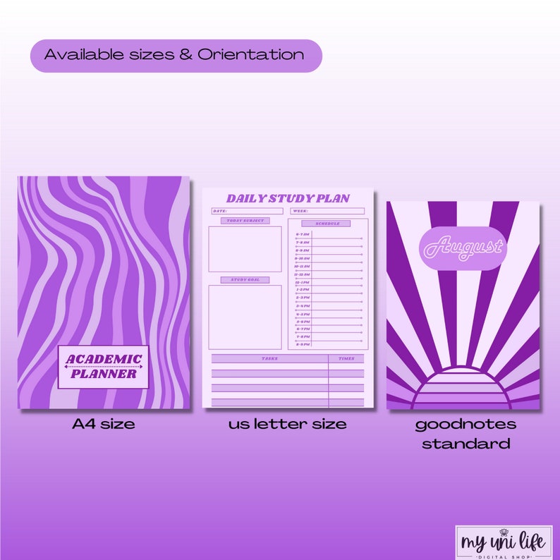 Academic Planner Set (set 1-pink) | Studying and Planning for Goodnotes ...