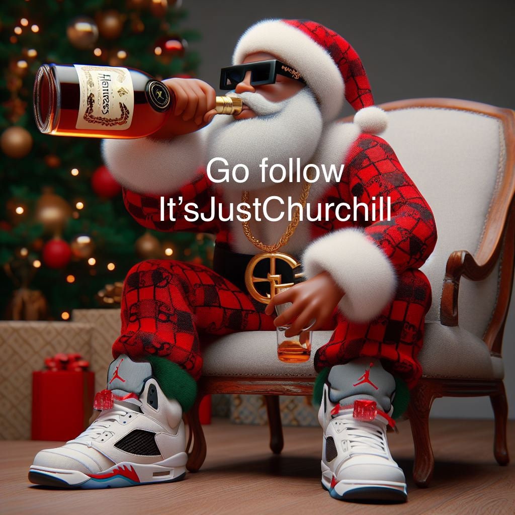 Santa Claus Drinking Henny 1 Commercial Use - Etsy