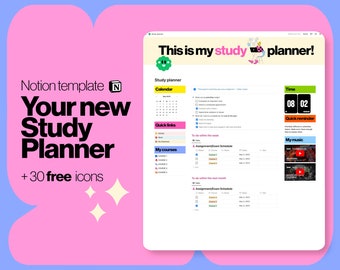 Notion Template Student Planner Study Planner Course - Etsy