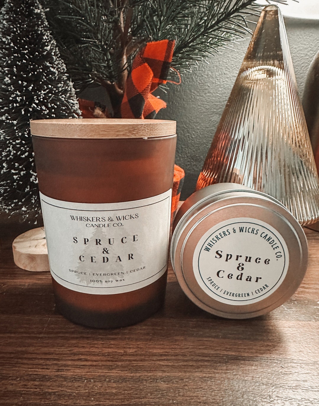 Spruce & Cedar Candle | 10 Oz. Winter Holiday Candle | 100% Soy Wax - Etsy