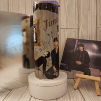 BTS Jungkook Taeyung Suga V Jimin Purplehearts Cup With Lid and Straw ...