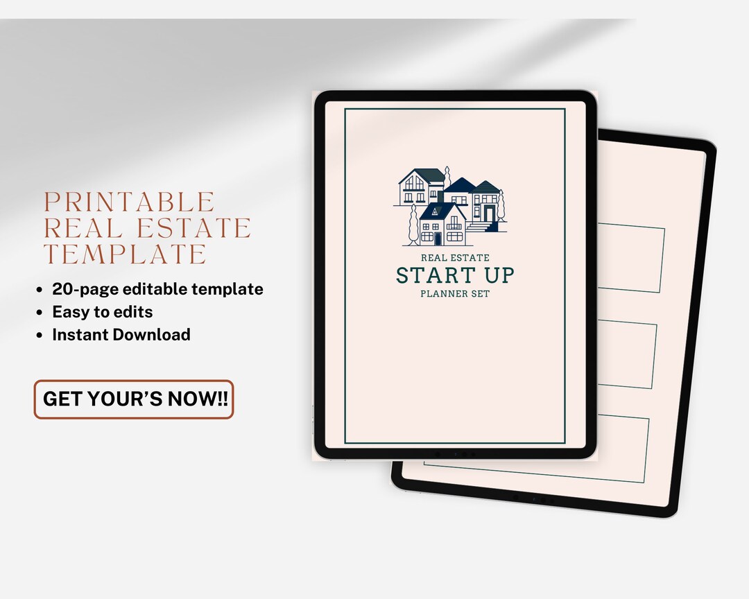 White Clean Business Real Estate Planner Instant Downloads Printable ...