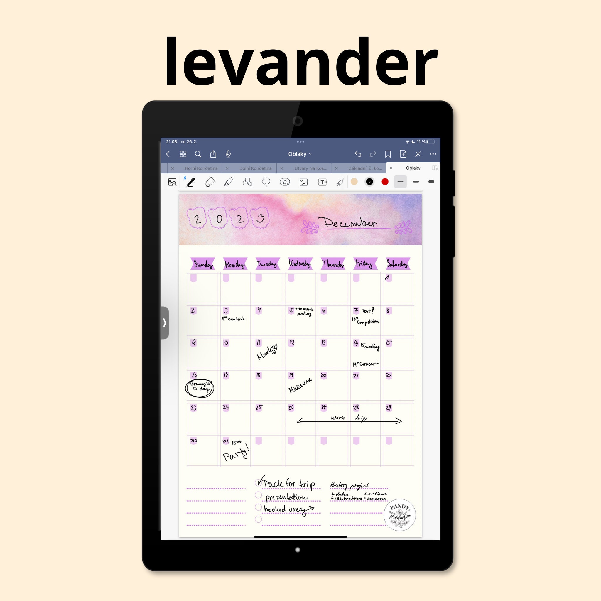 Blank No Dated Monthly Planner Calendar | Cloud Design | Pastel Colours ...