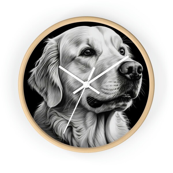 Golden Retriever Wall Clock - Etsy