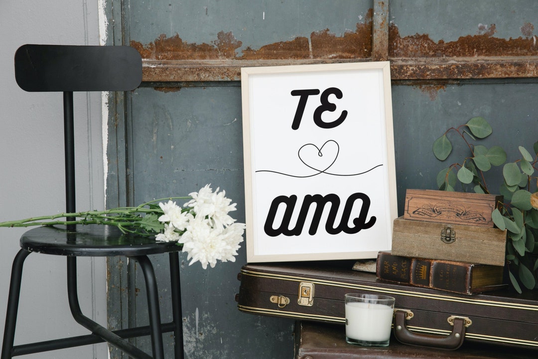 Te Amo Poster - Romantic Mural With Spanish Expression of Love - Etsy