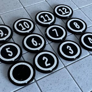High Contrast Number Tokens - Etsy