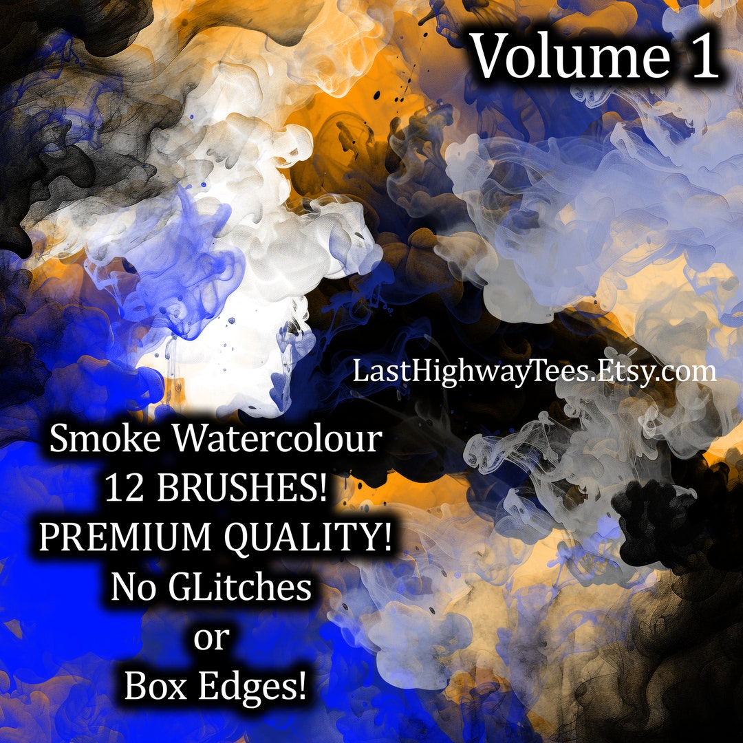 Smoke Watercolour Splashes Vol.1 Photoshop Brushes Collection - 12 ...