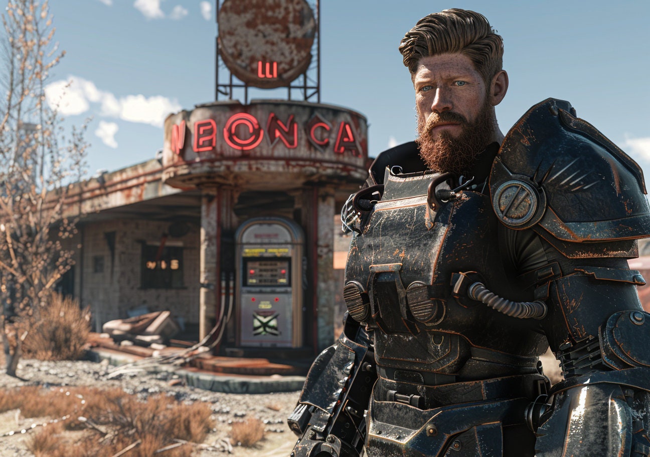 Apocalyptic Power Armor Portrait, Nuclear Fallout Wasteland, Virtual ...