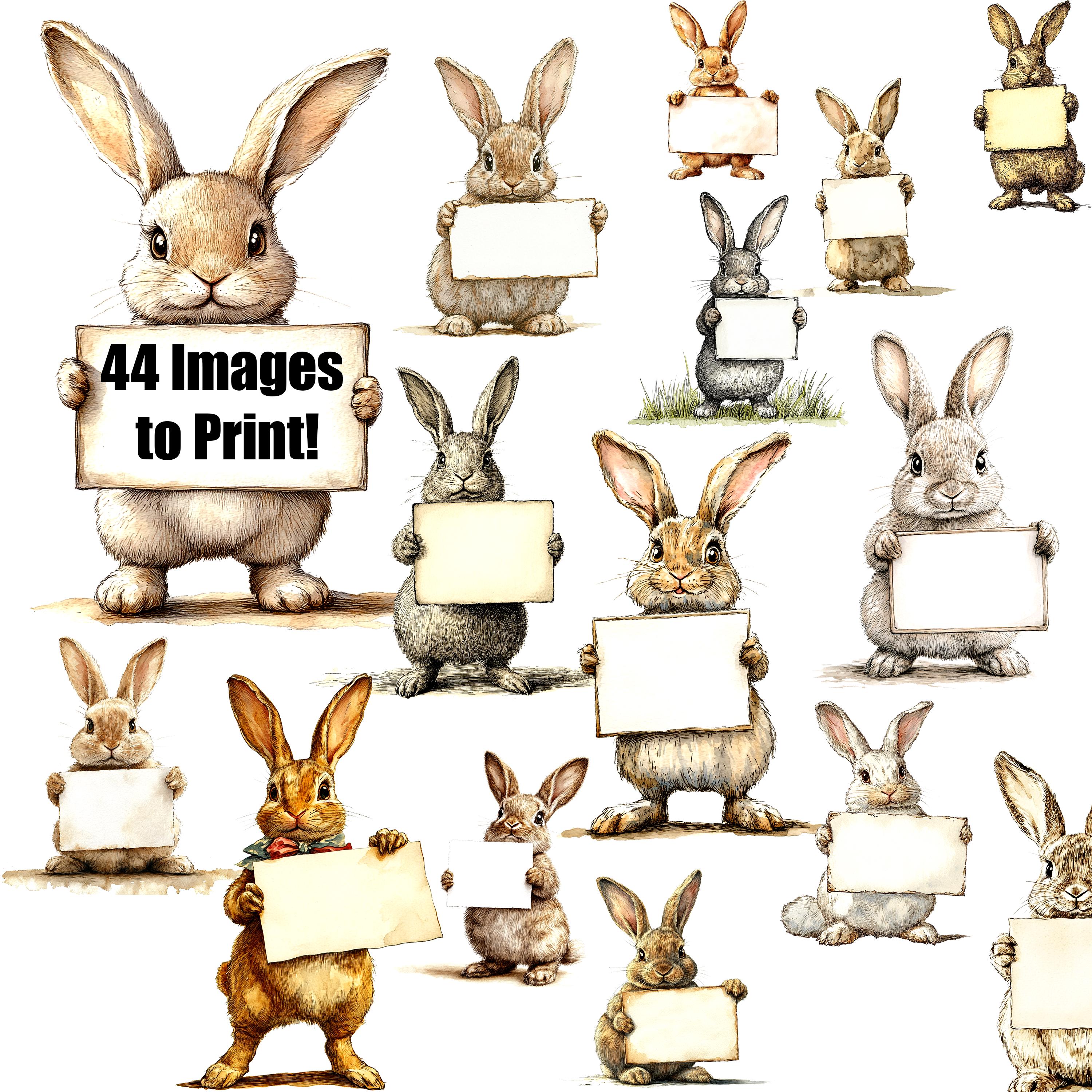 Scavenger Trail Hunt Printable Kit Bunnies Rabbits With Signs Names ...