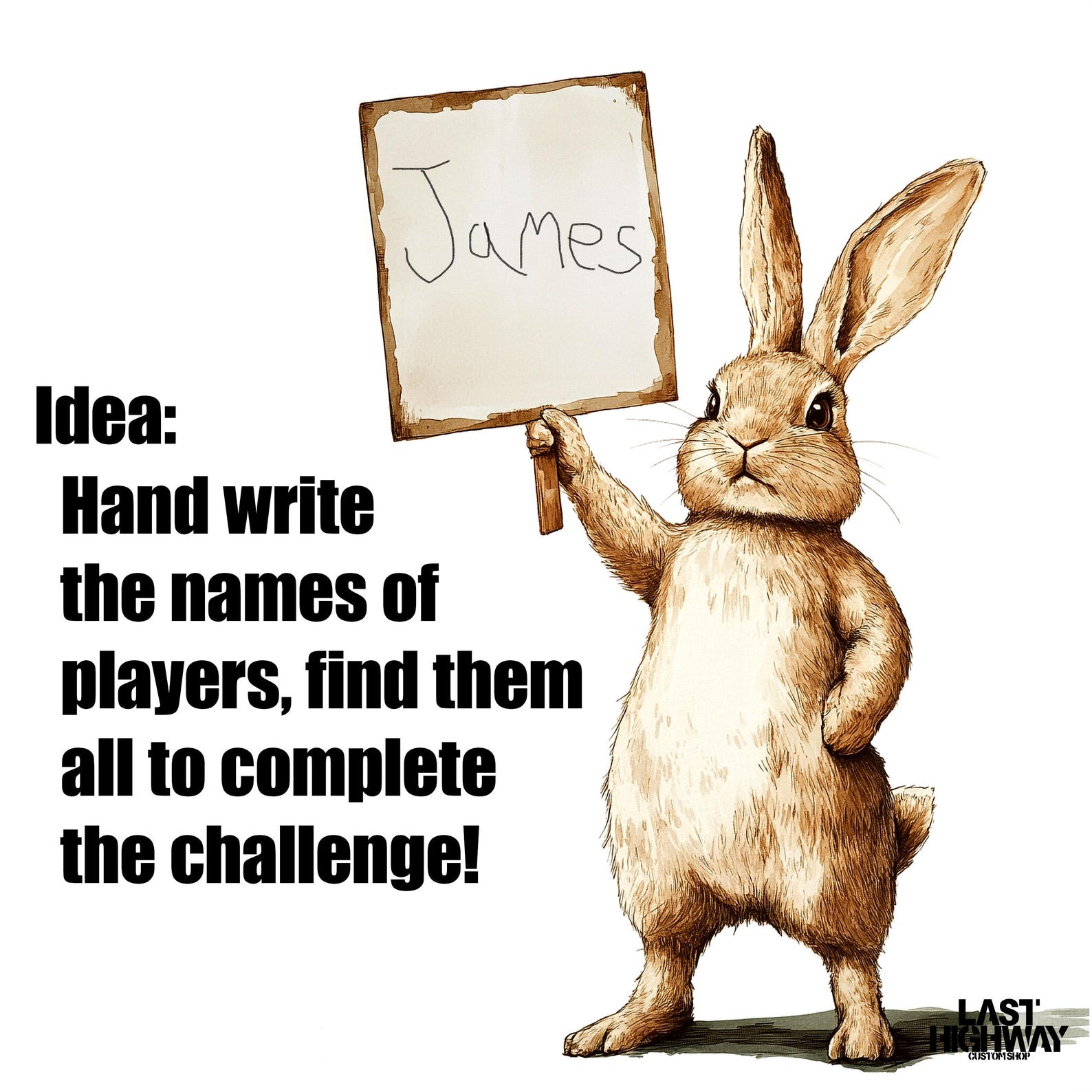 Scavenger Trail Hunt Printable Kit Bunnies Rabbits With Signs Names ...