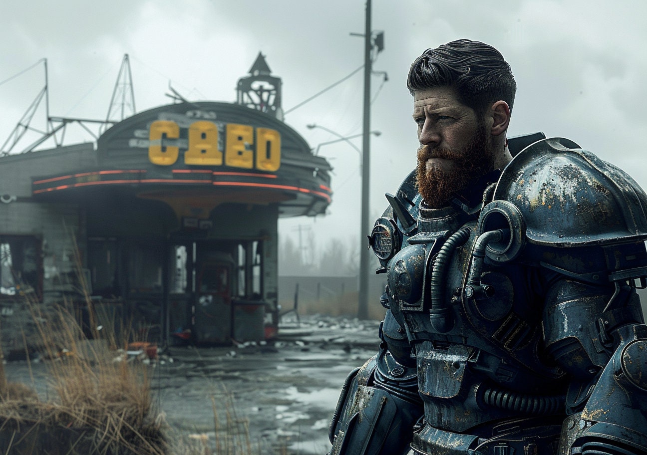 Apocalyptic Power Armor Portrait, Nuclear Fallout Wasteland, Virtual ...