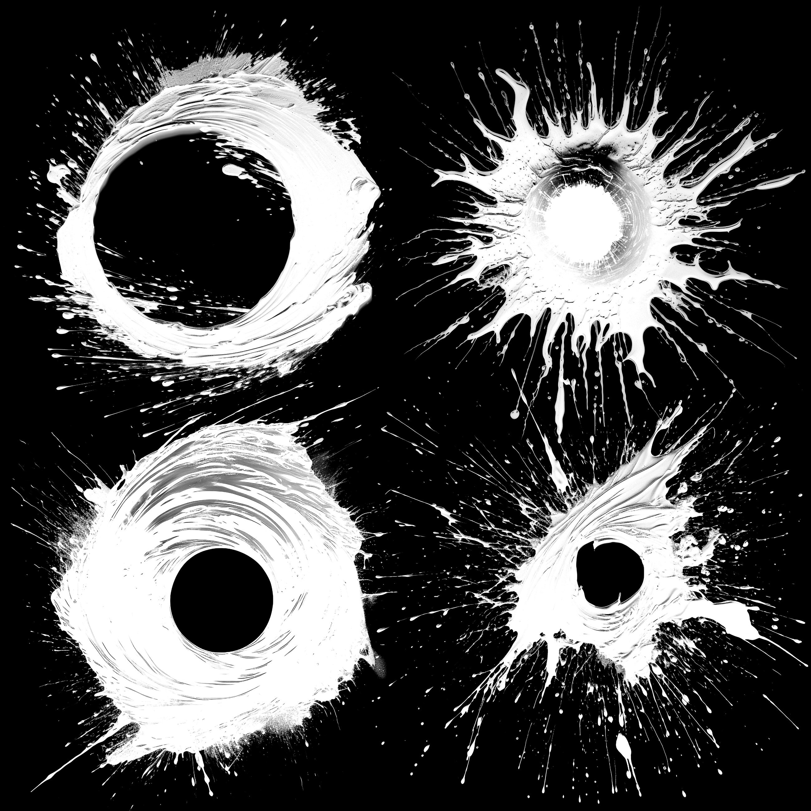 18 Circle Splats Photoshop Brushes Collection 18 Brushes Paint Mask ...