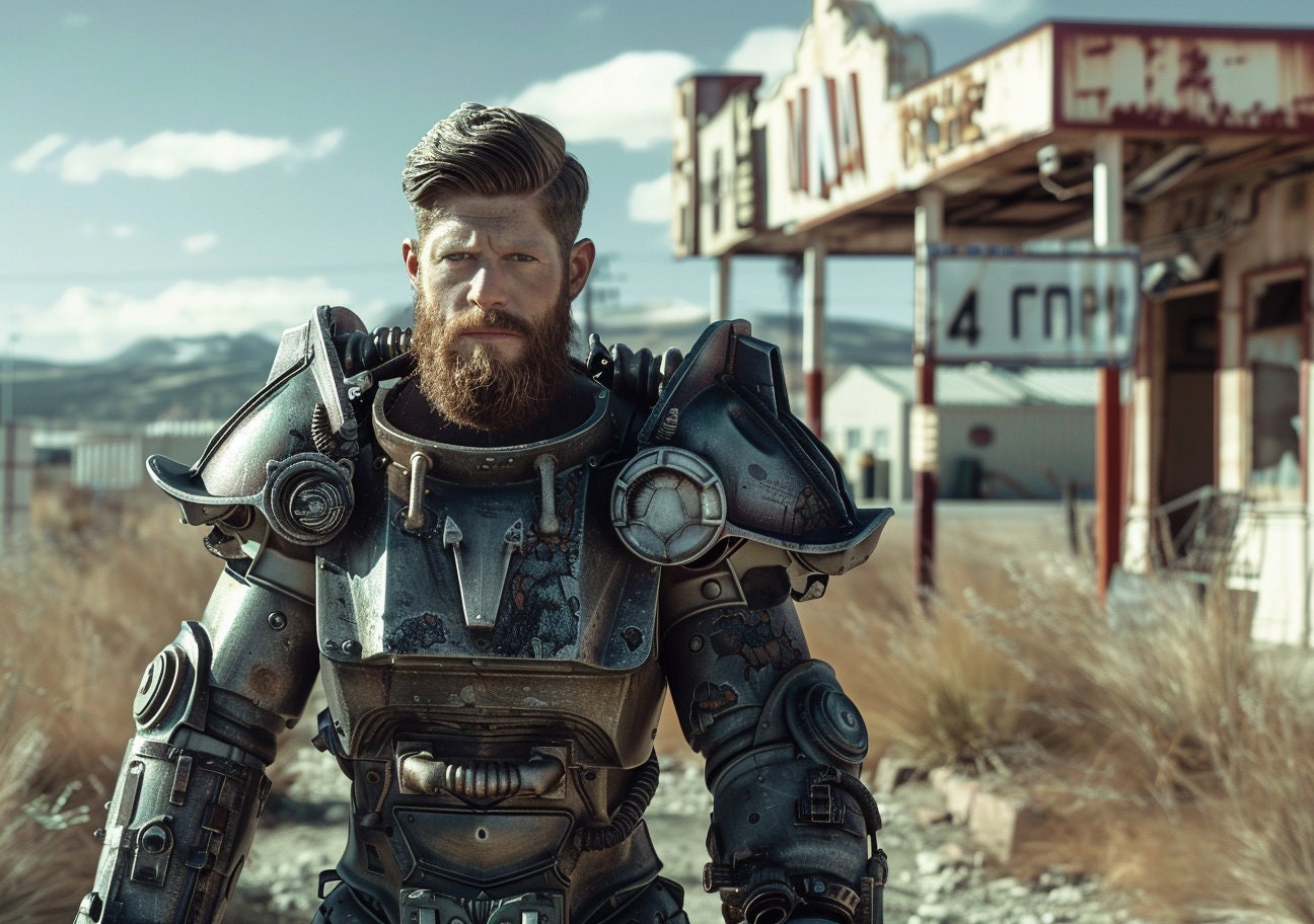 Apocalyptic Power Armor Portrait, Nuclear Fallout Wasteland, Virtual ...