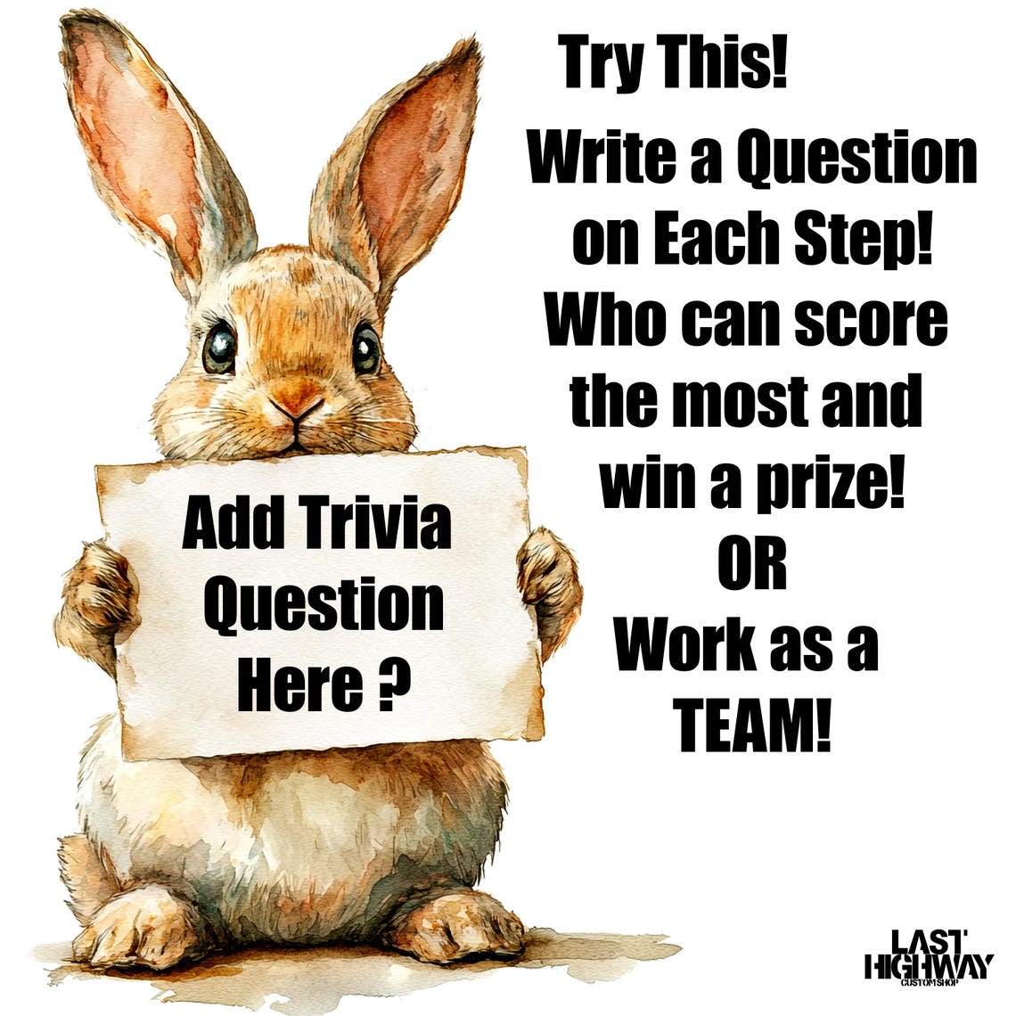 Scavenger Trail Hunt Printable Kit Bunnies Rabbits With Signs Names ...