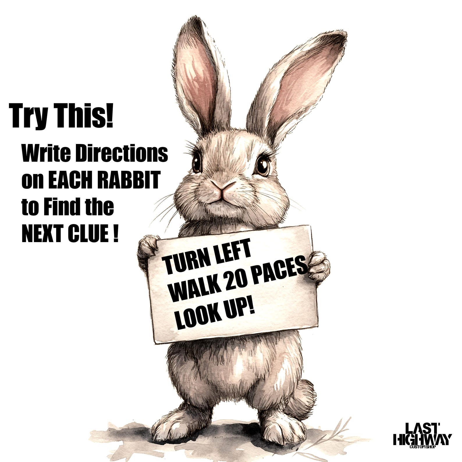 Scavenger Trail Hunt Printable Kit Bunnies Rabbits With Signs Names ...