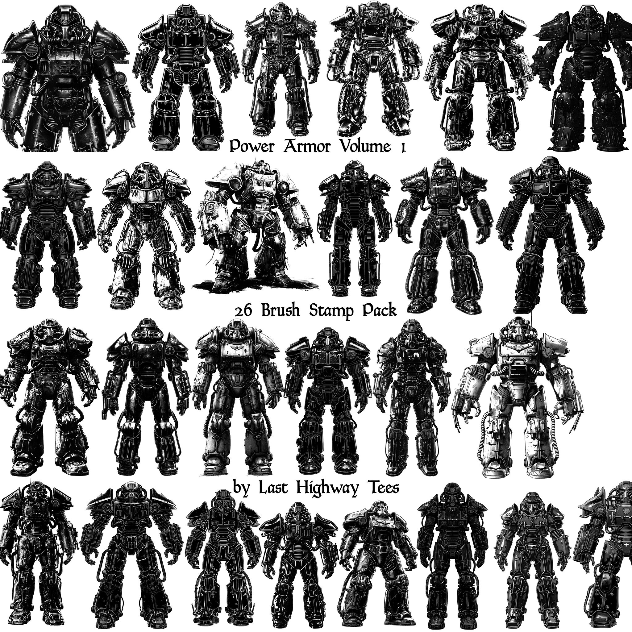 Power Armor Photoshop Brushes: Sci-fi RPG Stamps (26 Brushes) - Etsy