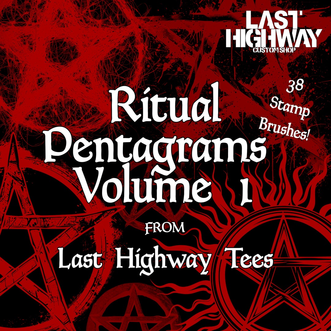 Ritual Pentagrams Photoshop Brushes Collection 38 Brushes Pagan Neo ...