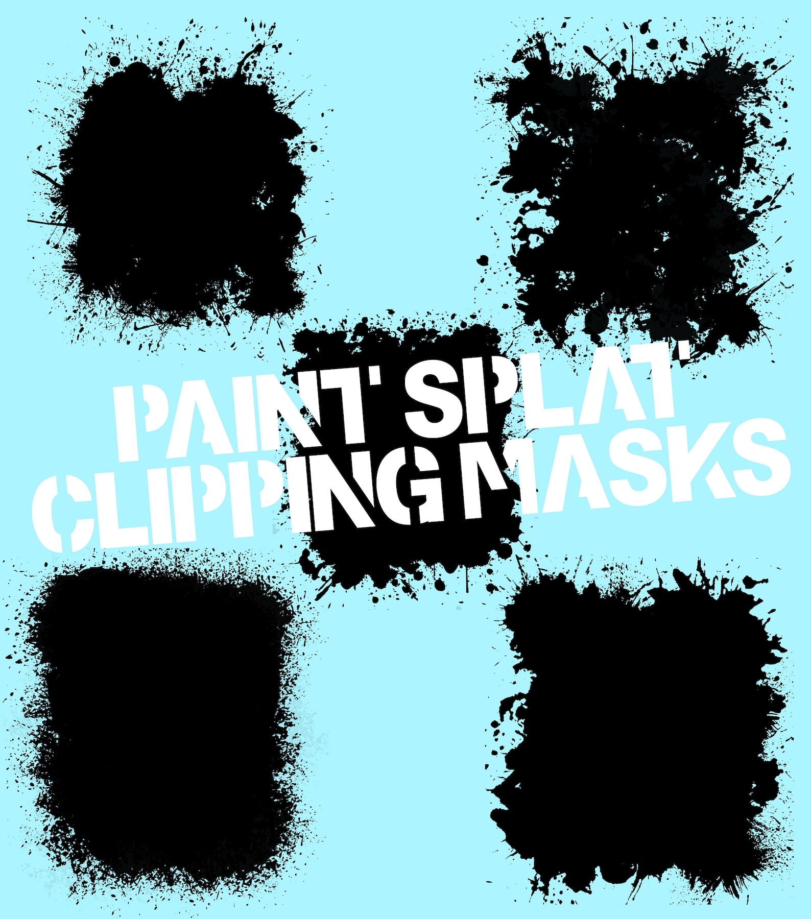 Paint Splatter Clipping Masks: Grunge Urban Design (digital Download ...