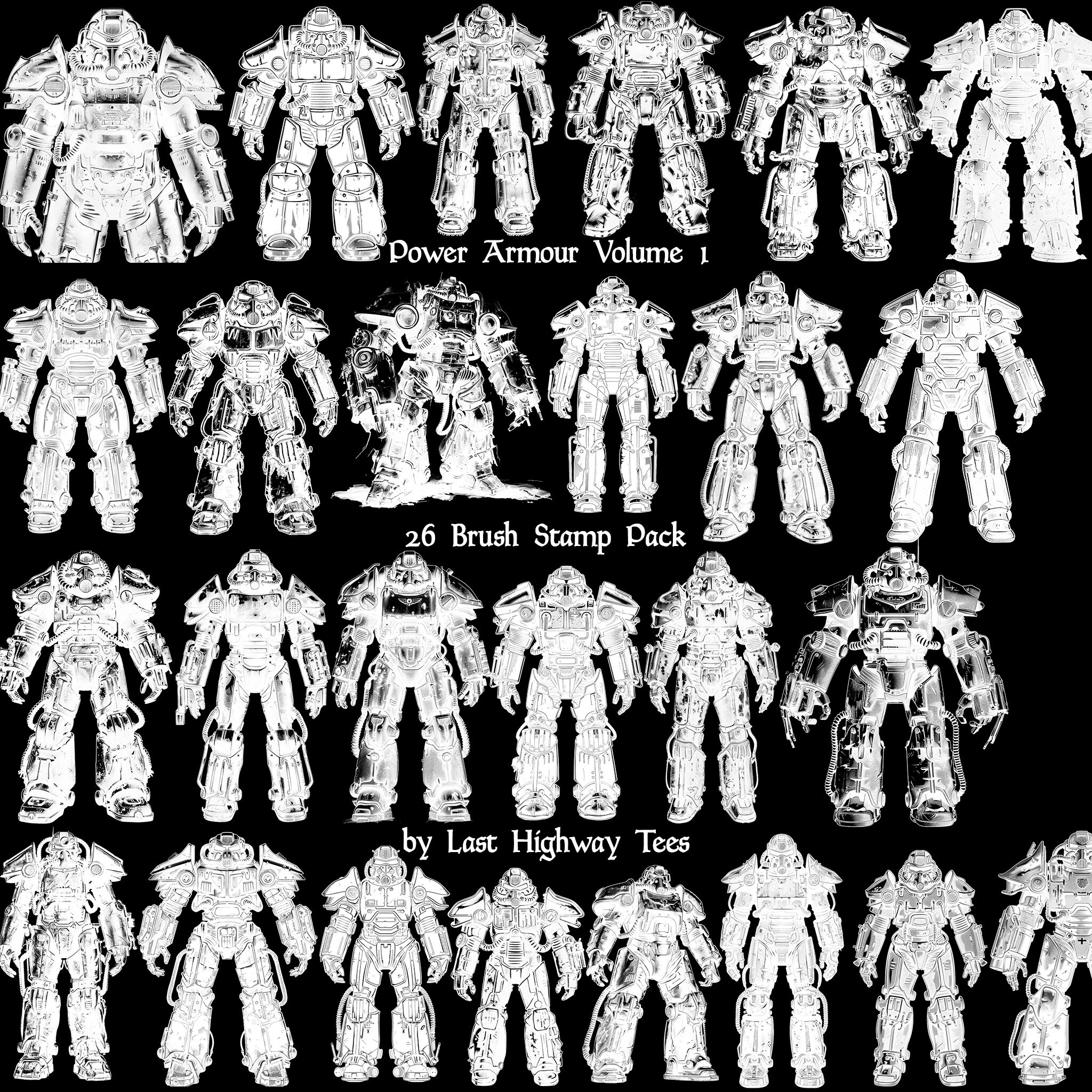 Power Armor Photoshop Brushes: Sci-fi RPG Stamps (26 Brushes) - Etsy