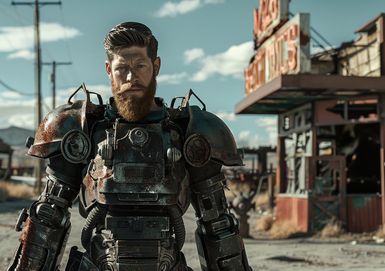 Apocalyptic Power Armor Portrait, Nuclear Fallout Wasteland, Virtual ...