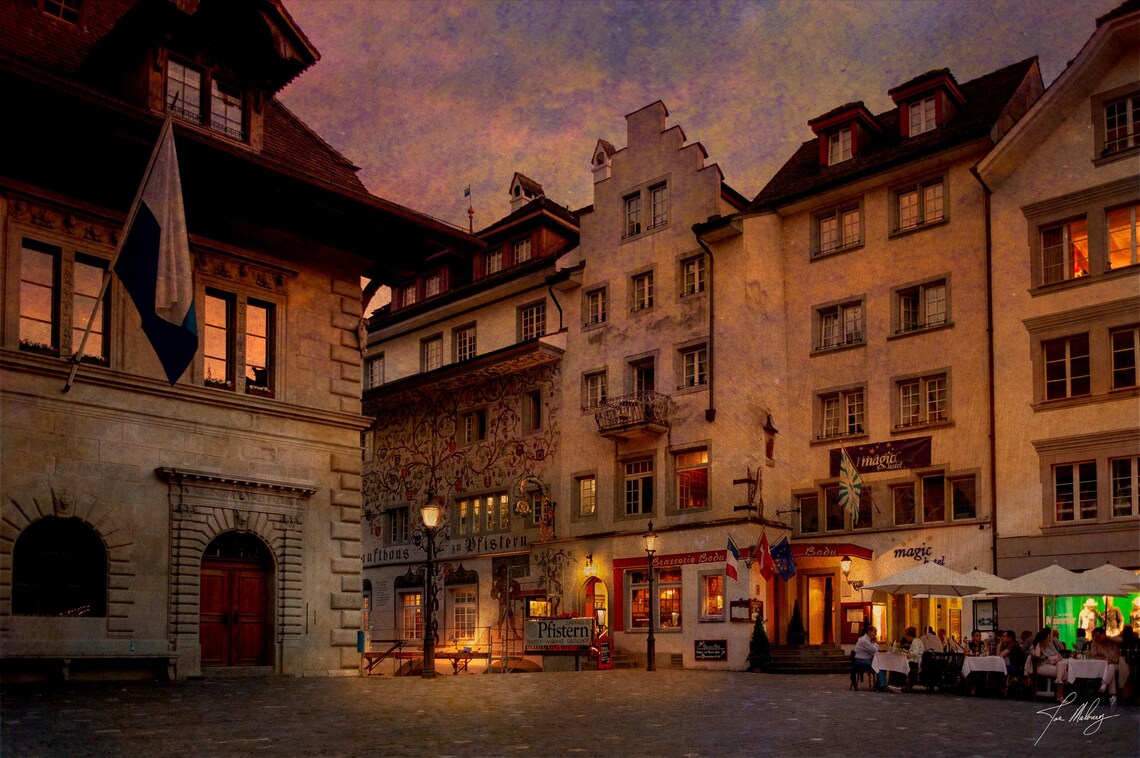 Lucerne Switzerland, Lucerne Street Scene, Lucerne Evening, Lucerne ...
