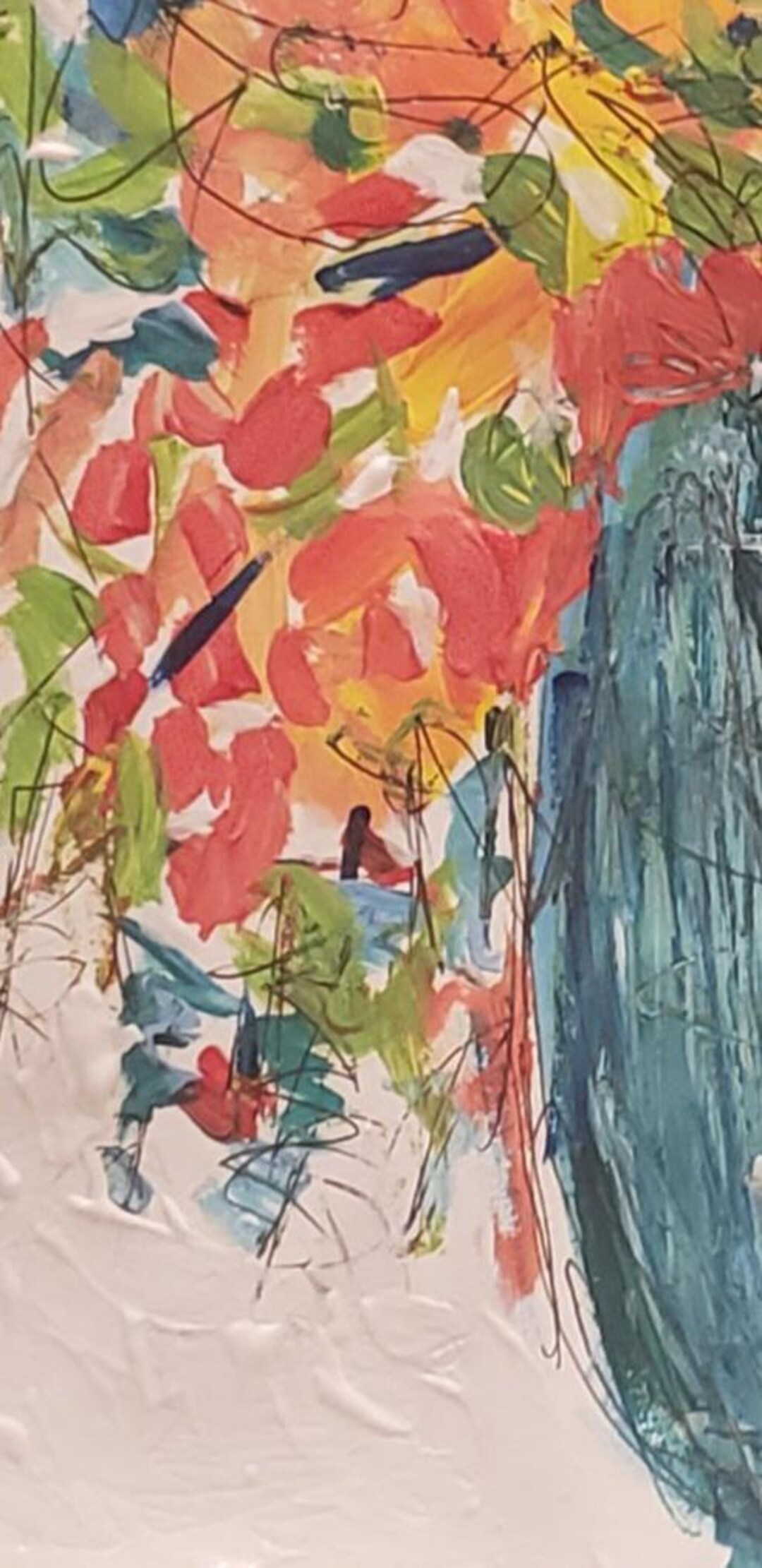 Abstract Floral Acrylic Painting: Whimsical Spring Flower Art (9x12) - Etsy