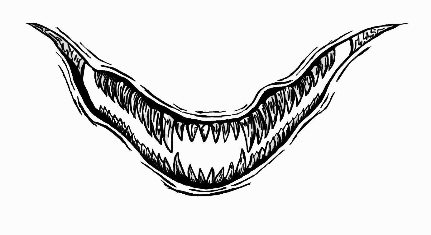 Realistic Creepy Smile Drawing