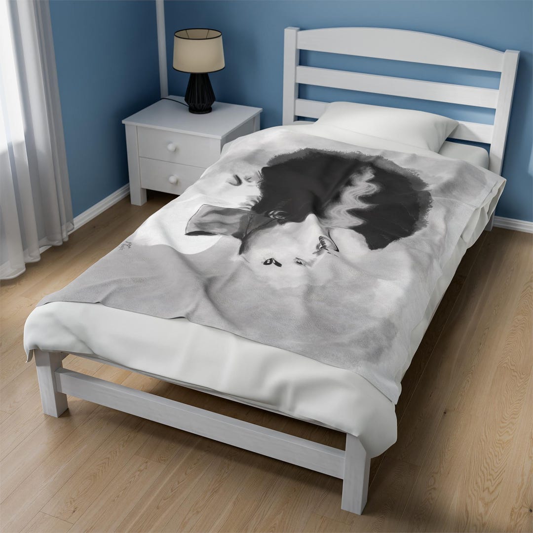 Bride of Frankenstein Velveteen Plush Blanket, Classic Horror Movie ...