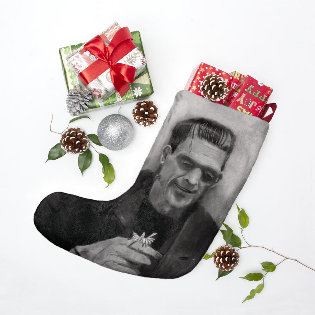 Frankenstein Christmas Stocking, Gothic Holiday Decor, Gift for Horror ...