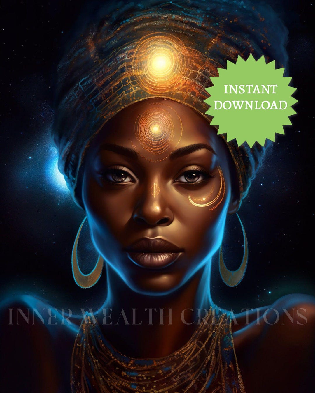 3rd Eye Goddess Collection 4 of 4, Ai Generated Beautiful Art, Black ...
