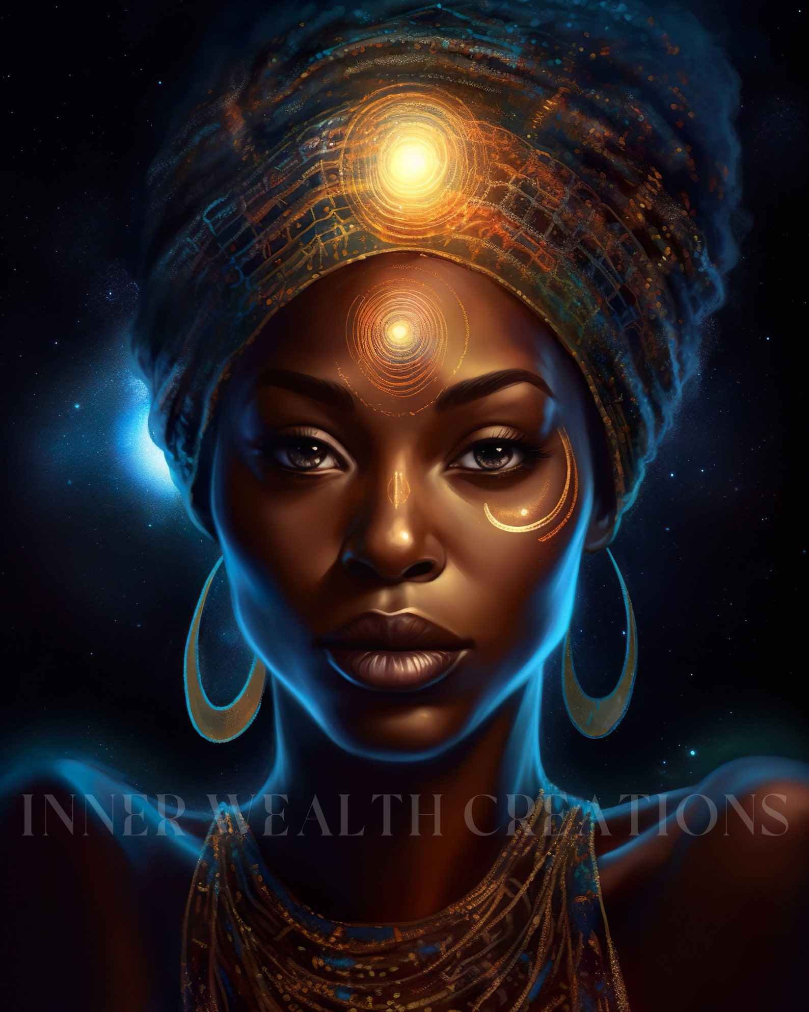 3rd Eye Goddess Collection 4 of 4, Ai Generated Beautiful Art, Black ...