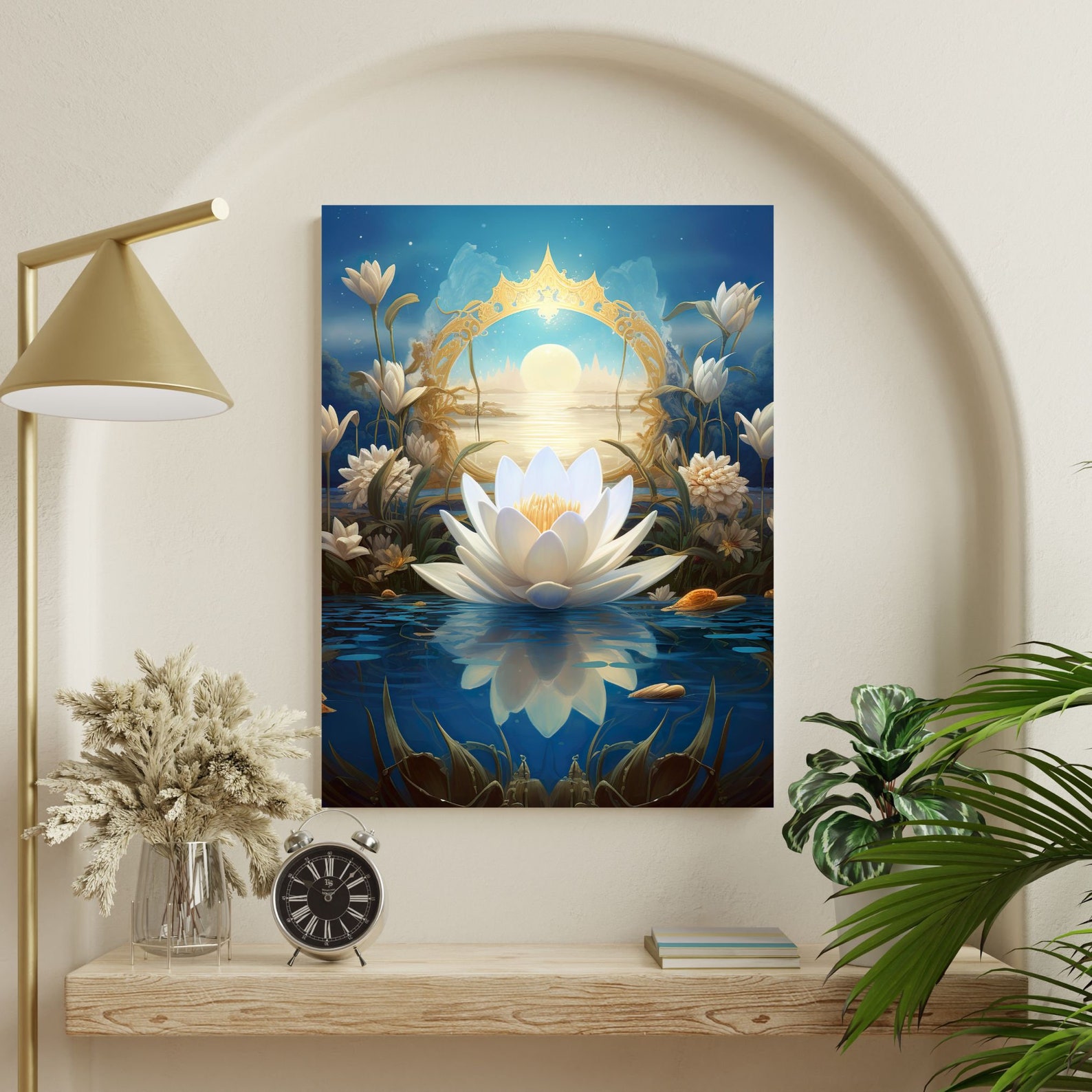 Lotus Crown Moon, Ai Generated Digital Art,bring A Crown Serenity to ...