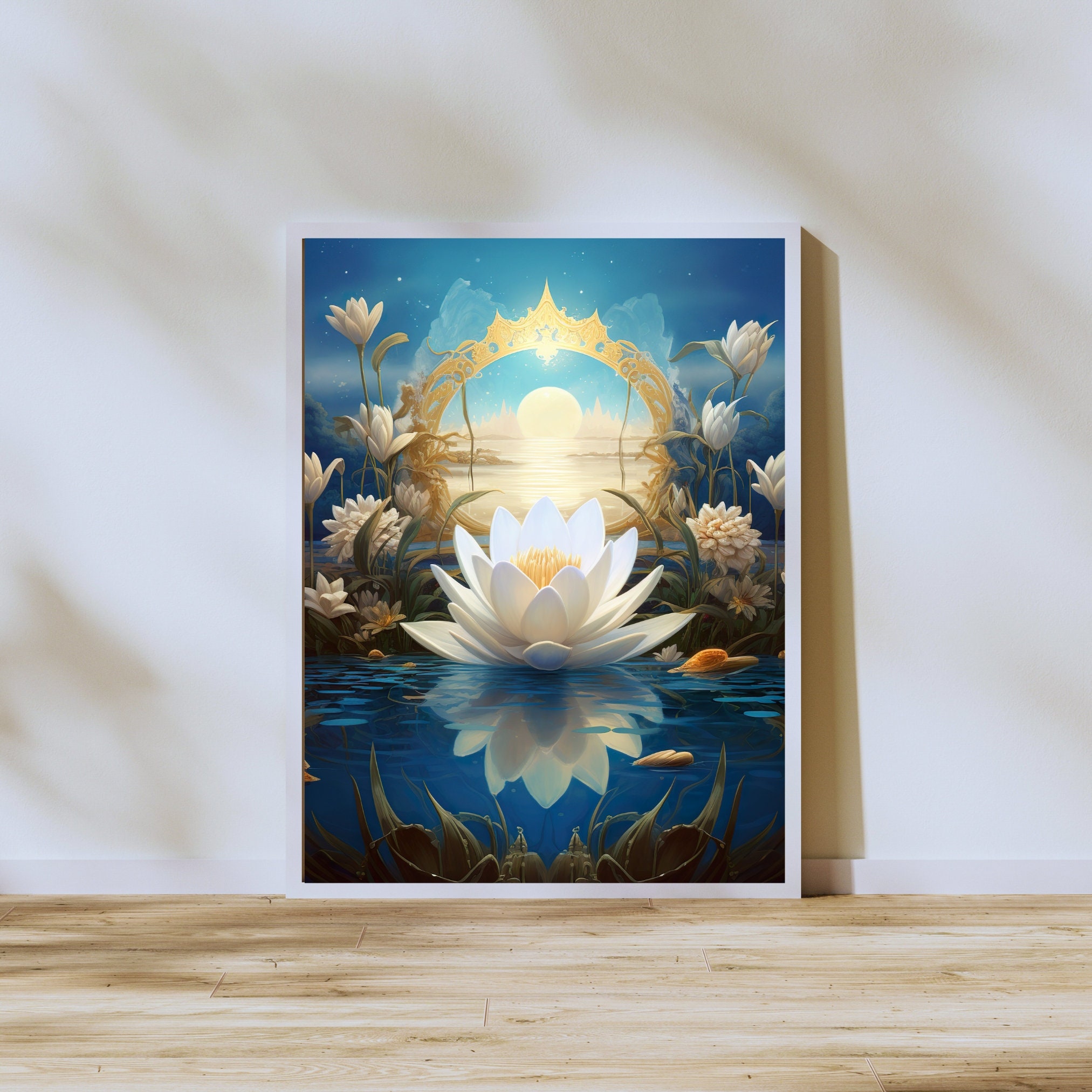 Lotus Crown Moon, Ai Generated Digital Art,bring A Crown Serenity to ...
