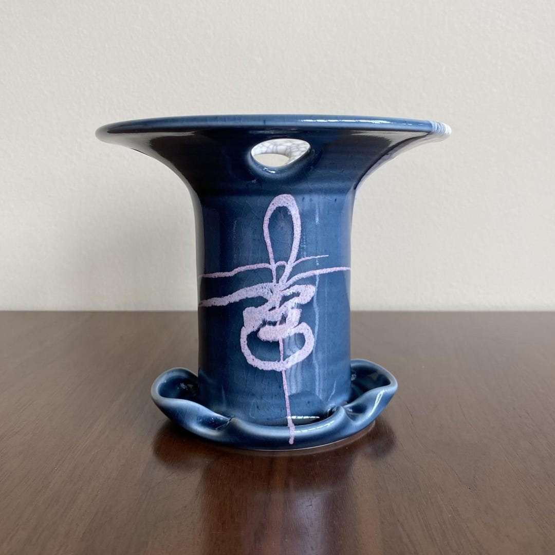 Deborah Shapiro Art Studio Pottery Crackle Porcelain Vase Toothbrush ...