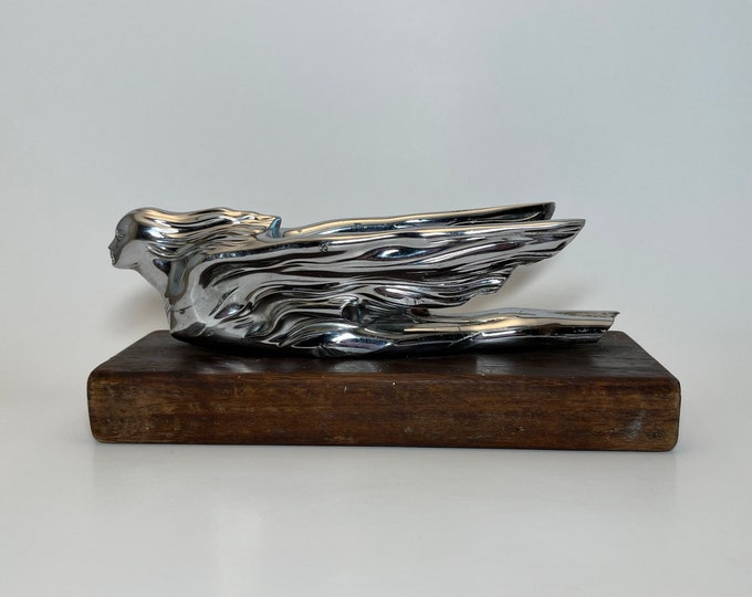 1941 to 1942 Cadillac Flying Lady Winged Goddess Hood Ornament Mounted ...