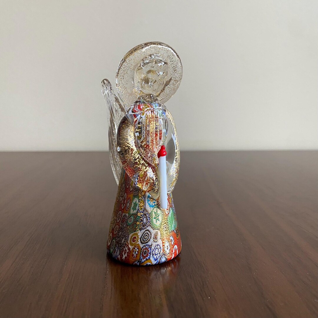 Vintage Murano Glass Millefiori and Gold Angel Figurine - Etsy