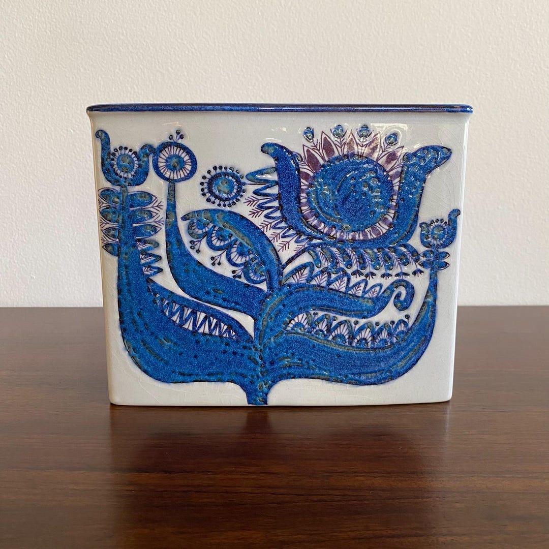 Royal Copenhagen Tenera Aluminia Slab Pottery Vase Berte Jessen Denmark ...