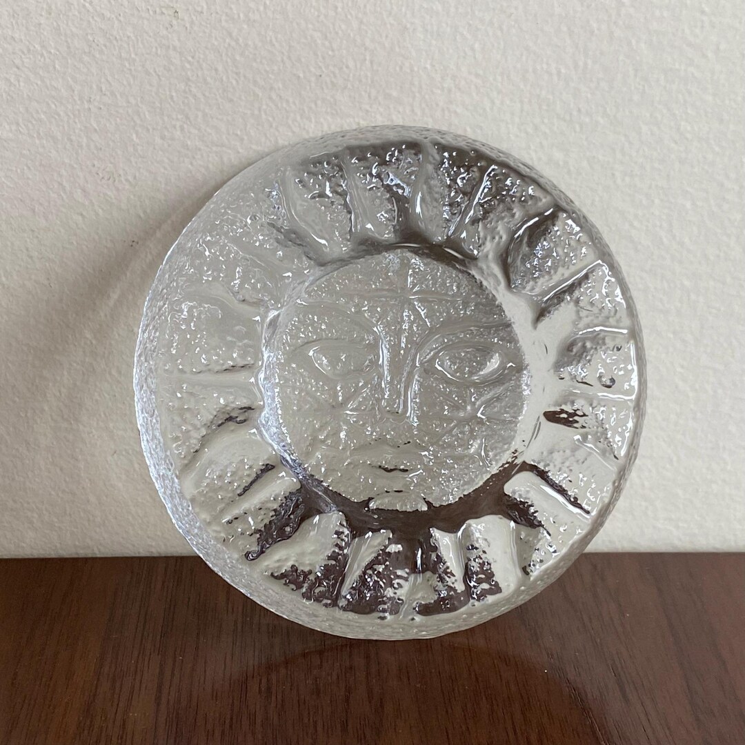 Blenko Sun Face Crystal Glass Paperweight 75B 1975 - Etsy
