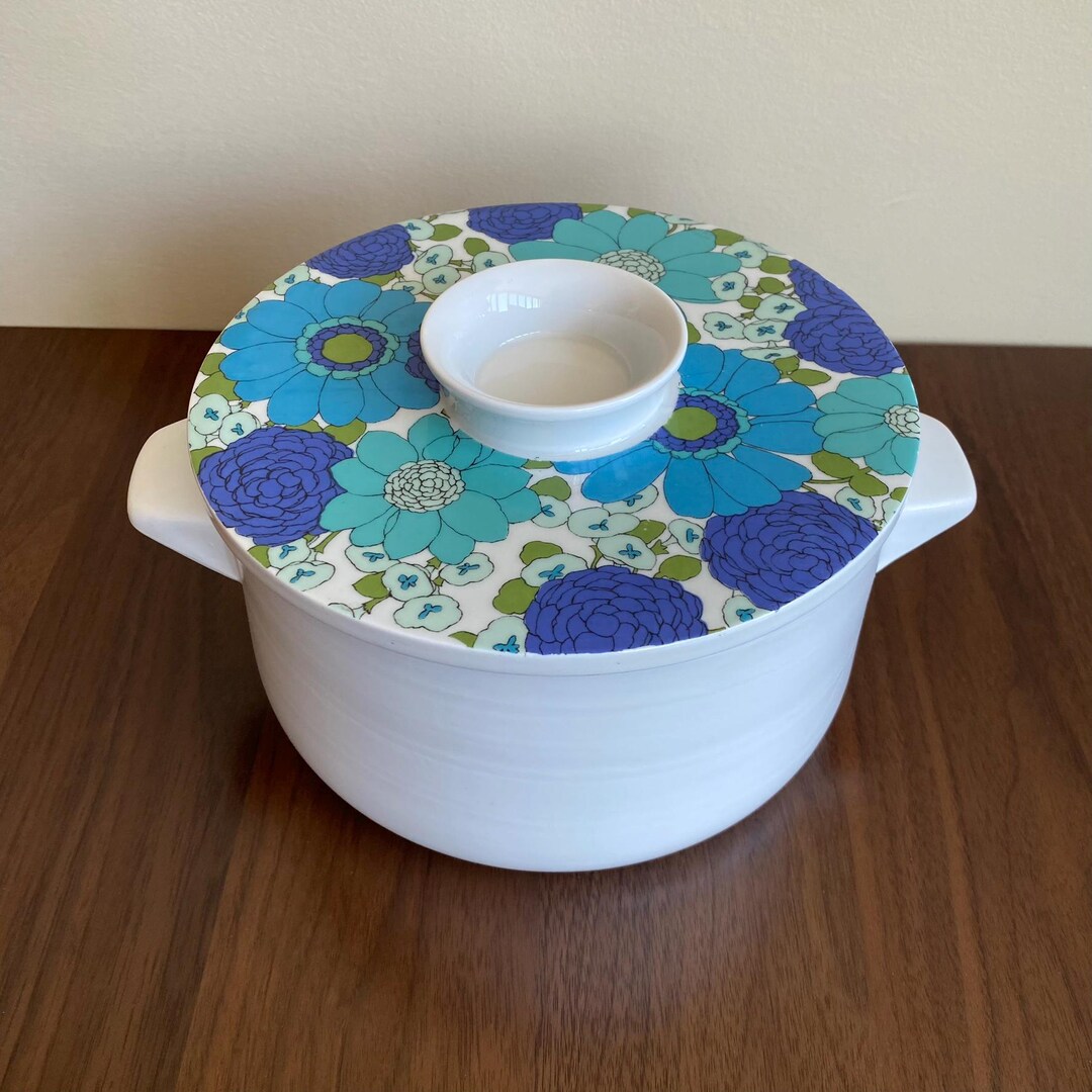 Vintage Blue Flower Marmite Suisse Langenthal Lid Covered Stoneware ...