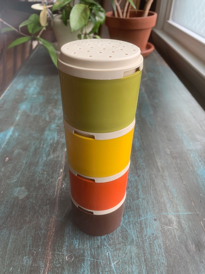 Vintage Tupperware Stackable Spice Shakers set 4 Harvest - Etsy