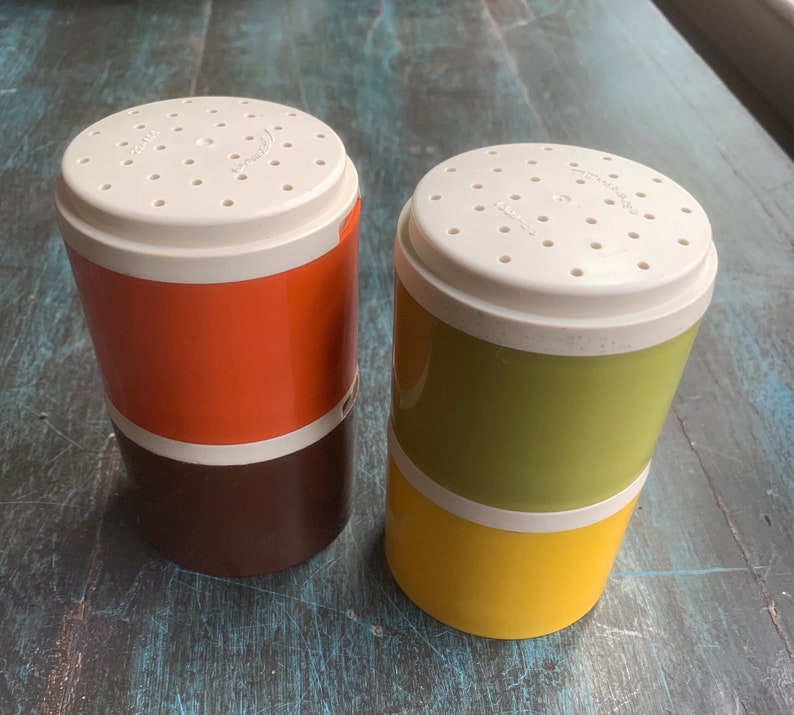 Vintage Tupperware Stackable Spice Shakers set 4 Harvest - Etsy