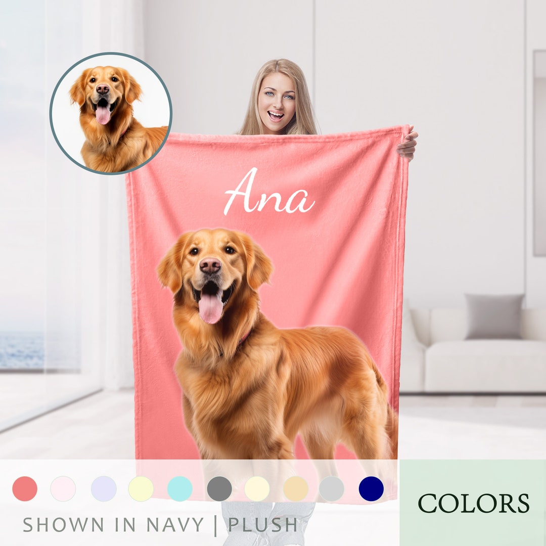 Personalized Pet Blanket, Custom Dog Photo Blanket With Name, Dog Face ...