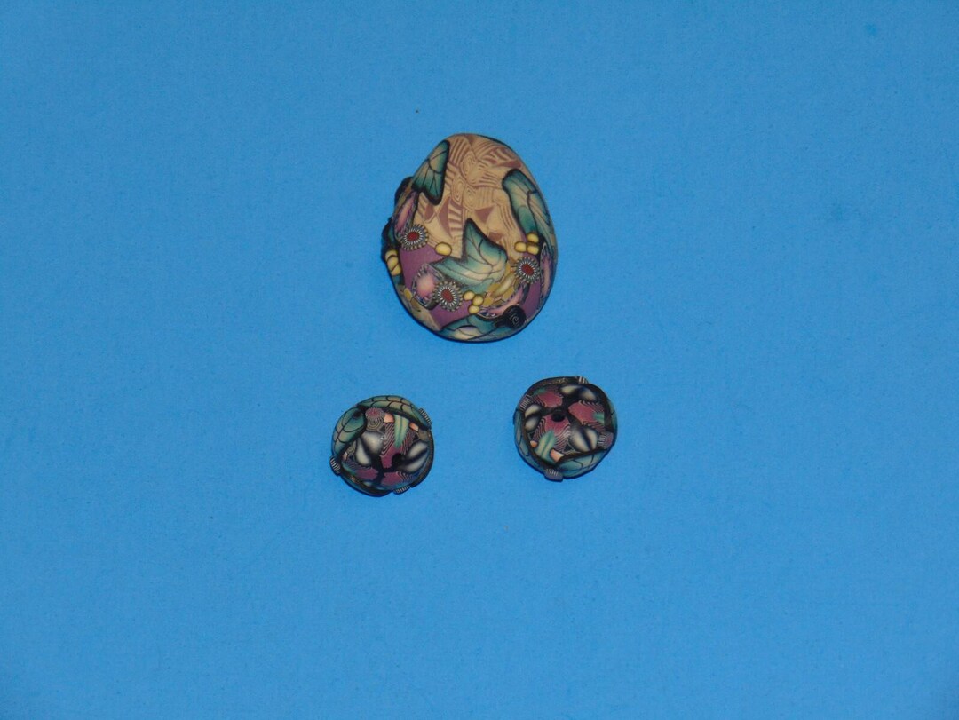 Klew 3D Sculpted Focal & Accent Beads Artisan Signed Polymer Clay by ...