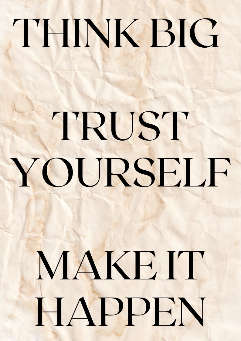 Beige Aesthetic Motivational Quote Posters - Etsy