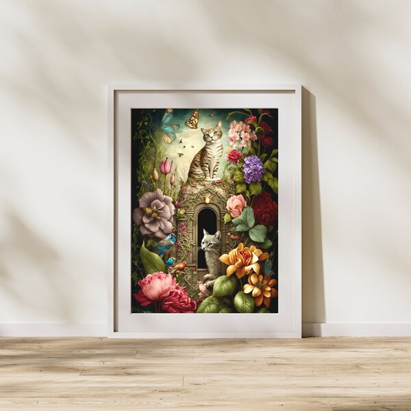 Whimsical Cat Art - Etsy