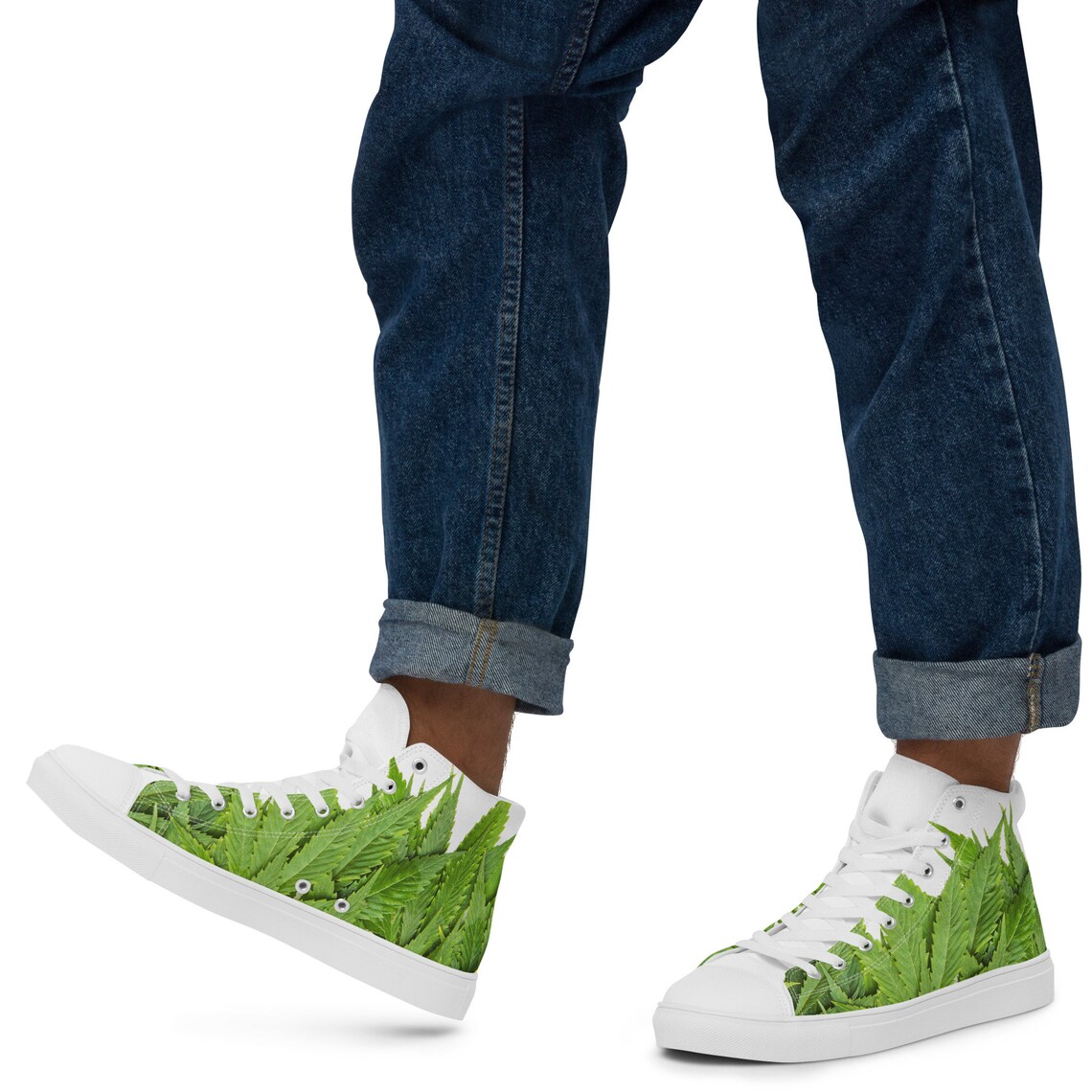 MEN'S Pot Leaf High Top Canvas Shoes Weed Leaf Clothing Great Gift for ...