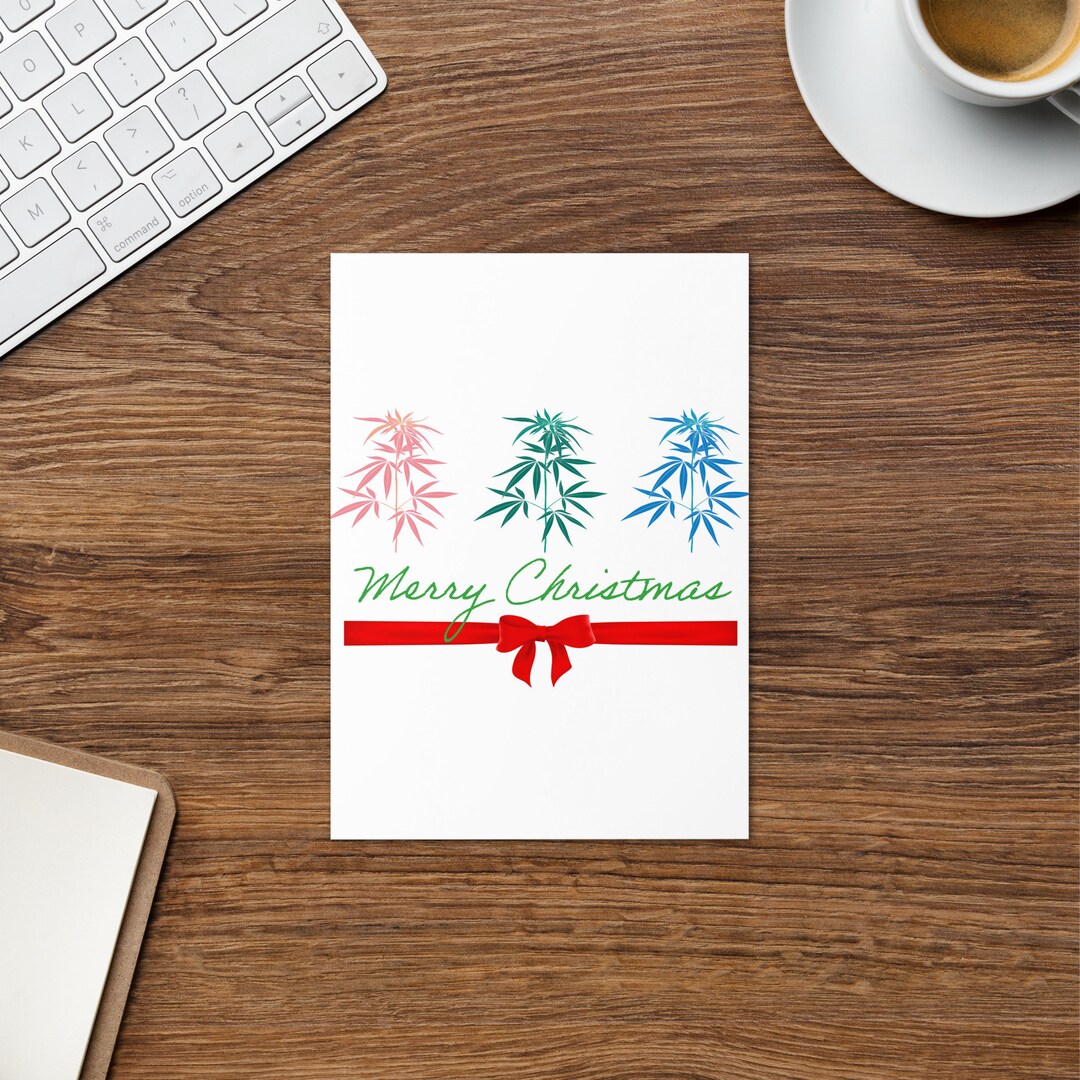 Merry Christmas Weed Tree Greeting Card Funny Christmas - Etsy