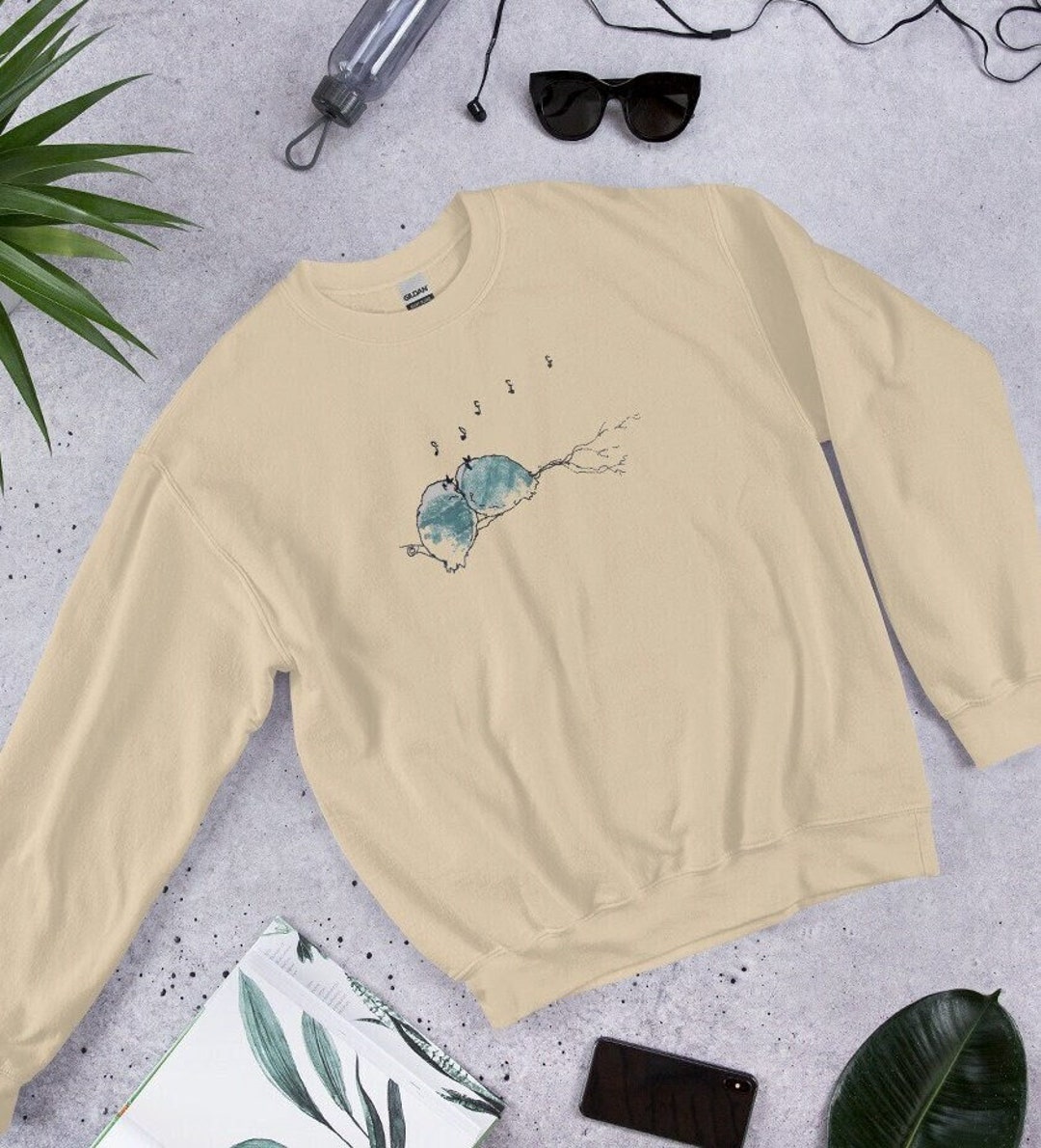 Singing Birds on a Tree Branch Baggy Oversized Sweatshirt Whistling ...