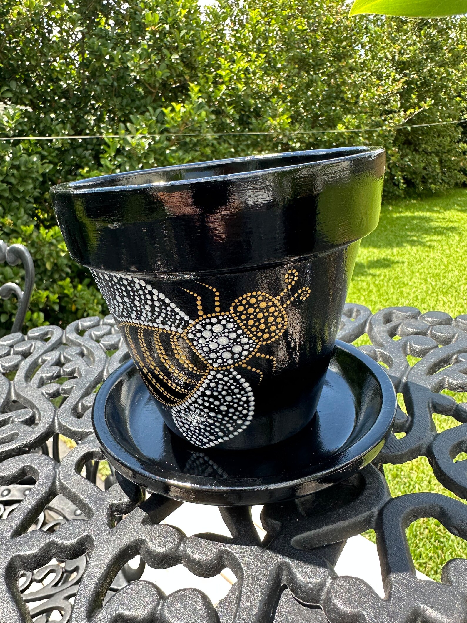 Bee Flower Pot Bee Plant Pot Hand Painted Terracotta Pot Gift ...