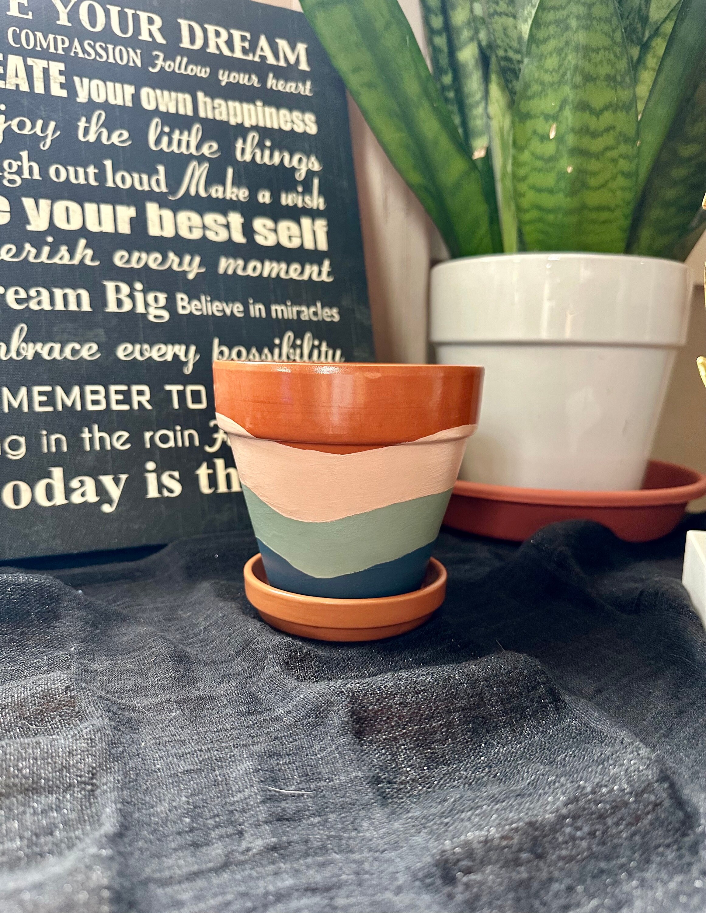 Desert Island Painted Pot - Etsy
